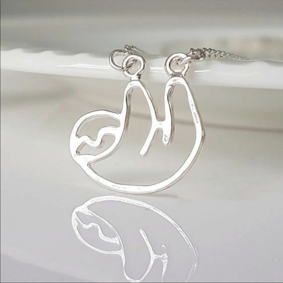 Jewelry | Silver Tone Hollow Sloth Necklace | Poshmark